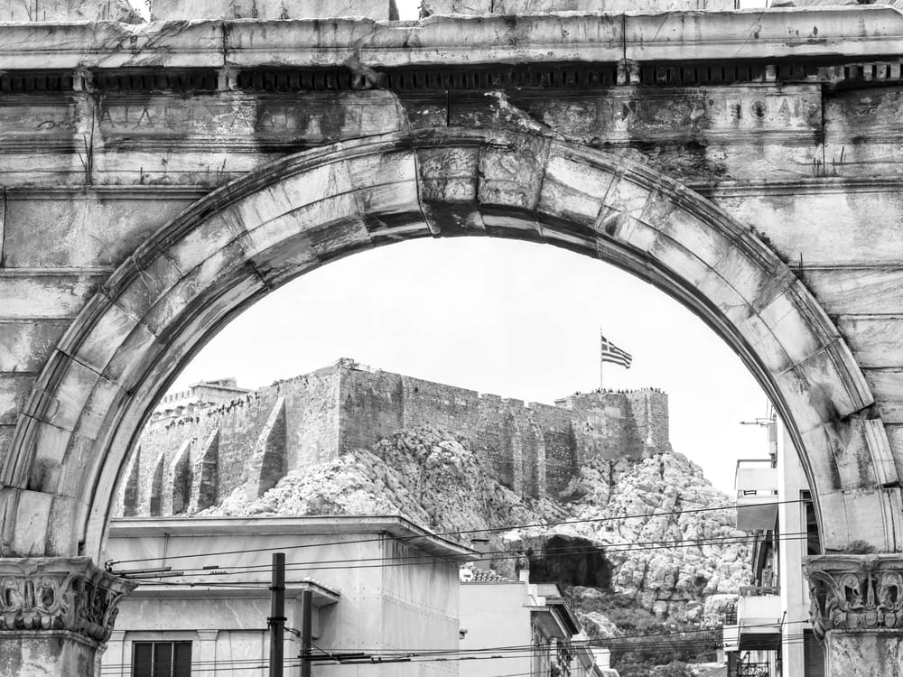 Hadrian’s Gate in downtown Athens, below Acropolis; a Gateway to History