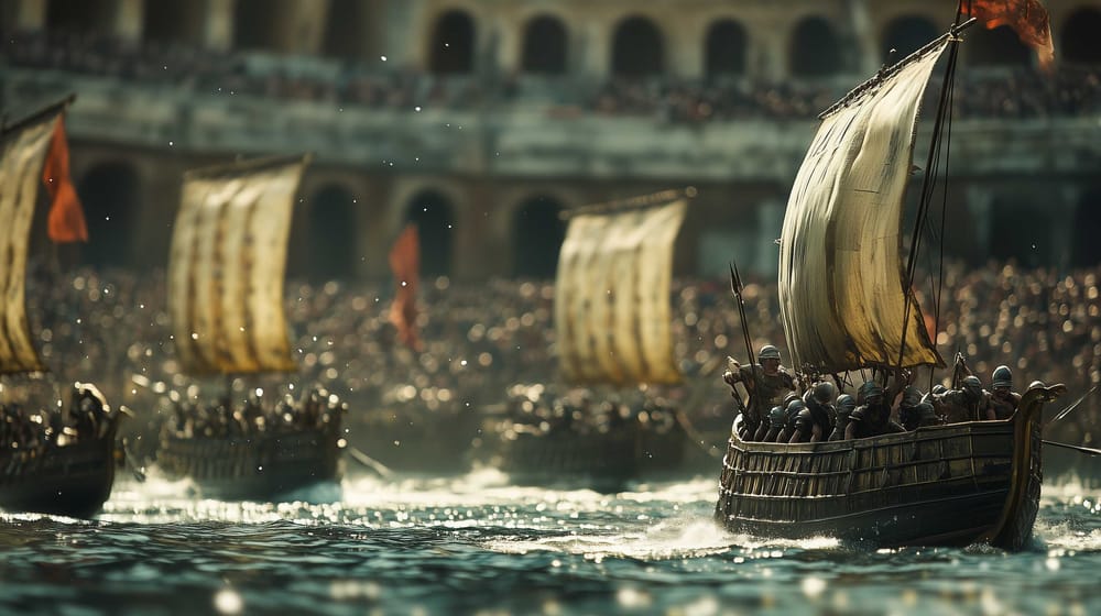 How did Romans Flood the Colosseum for Naval Battles in the Arena?