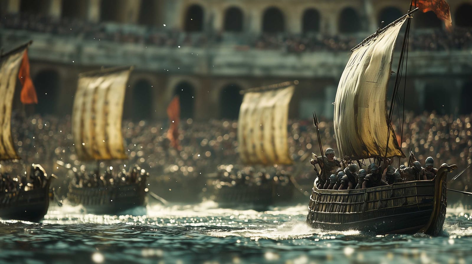 How did Romans Flood the Colosseum for Naval Battles in the Arena?